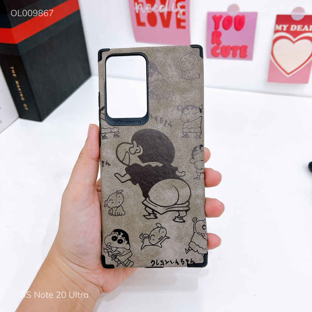 Ốp SS Note 20 Ultra giả da lộn Kushin quay lưng