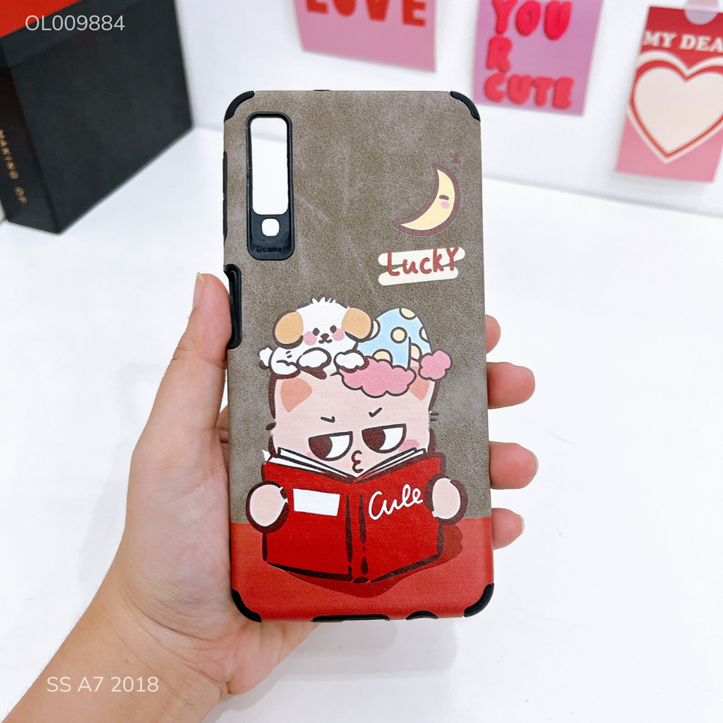 Ốp SS A7 2018 giả da lộn Kuromi tím