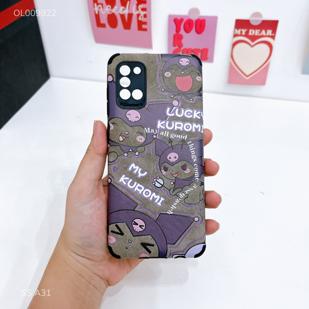 Ốp SS A31 giả da lộn Kuromi tím