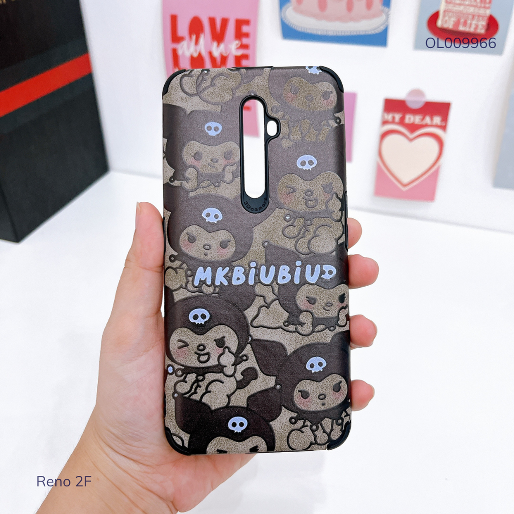 Ốp Reno 2F giả da lộn Kuromi MKbiubiu