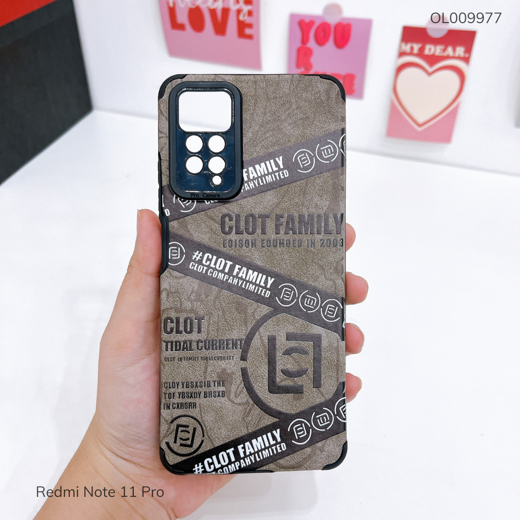 Ốp Redmi Note 11 Pro giả da lộn Clot Family