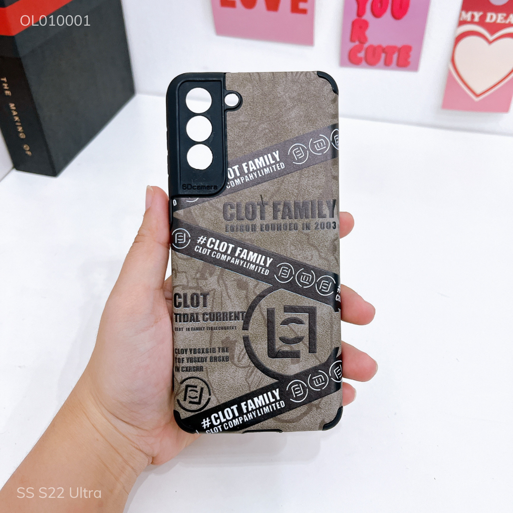 Ốp SS S22 Ultra giả da lộn Clot Family