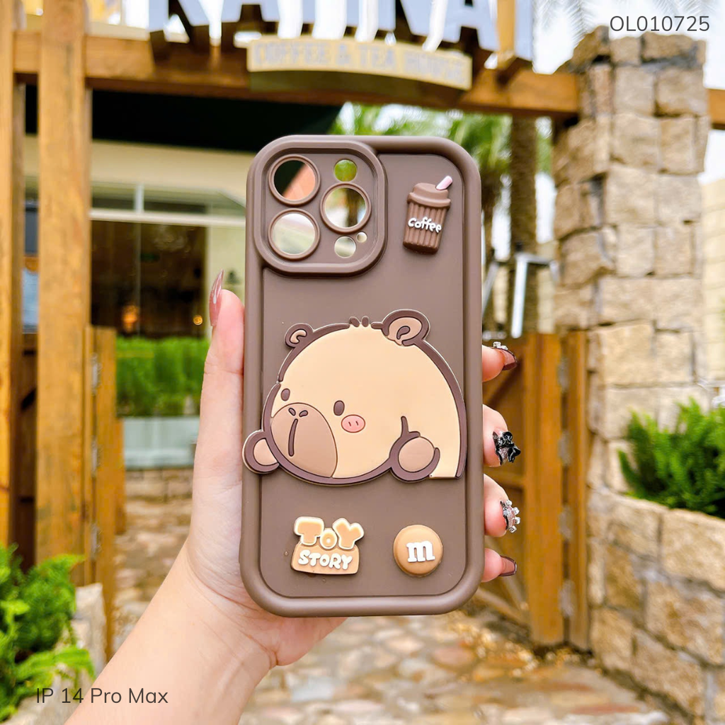Ốp IP 14 Pro Max dẻo Capybara Toy Story viền nổi