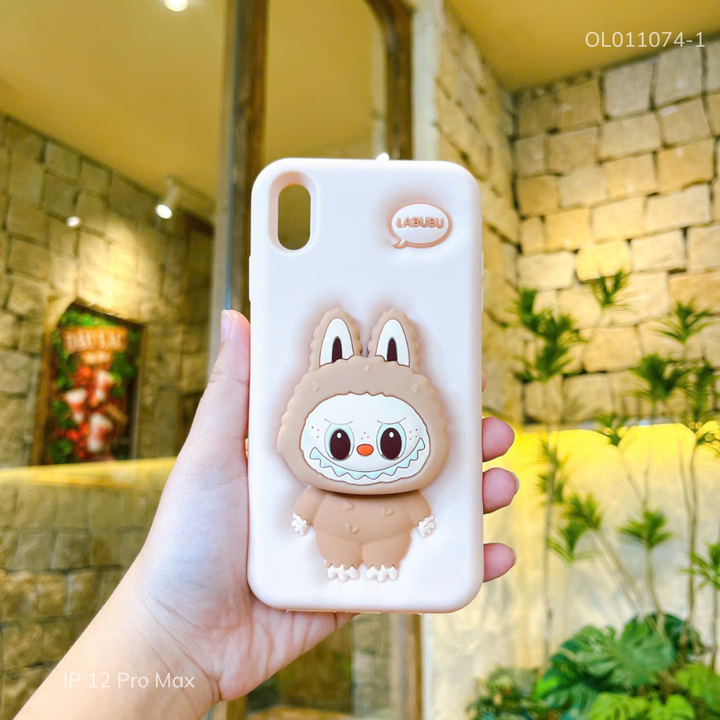 ** ỐP IP 12 Pro Max dẻo su Labubu nổi giá đỡ