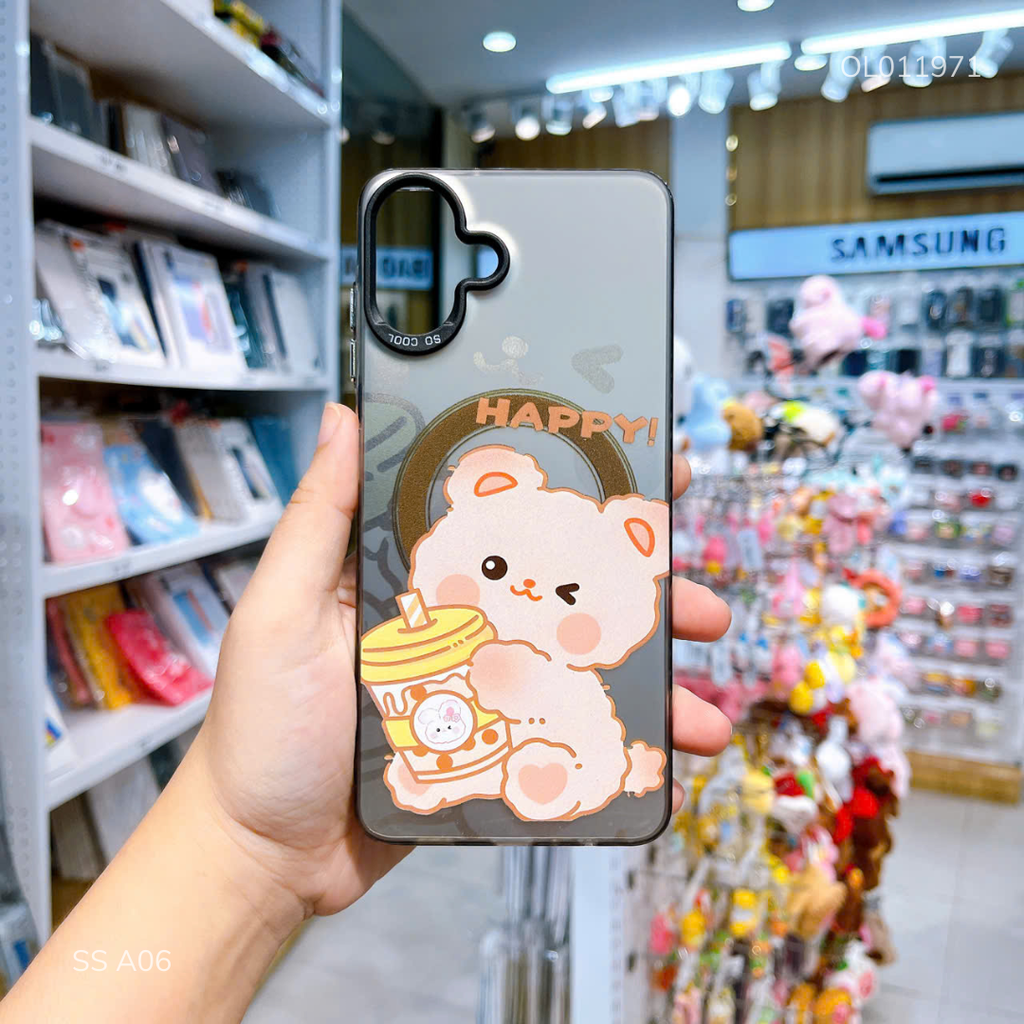 Ốp SS A06 nhám bạc Gấu Happy