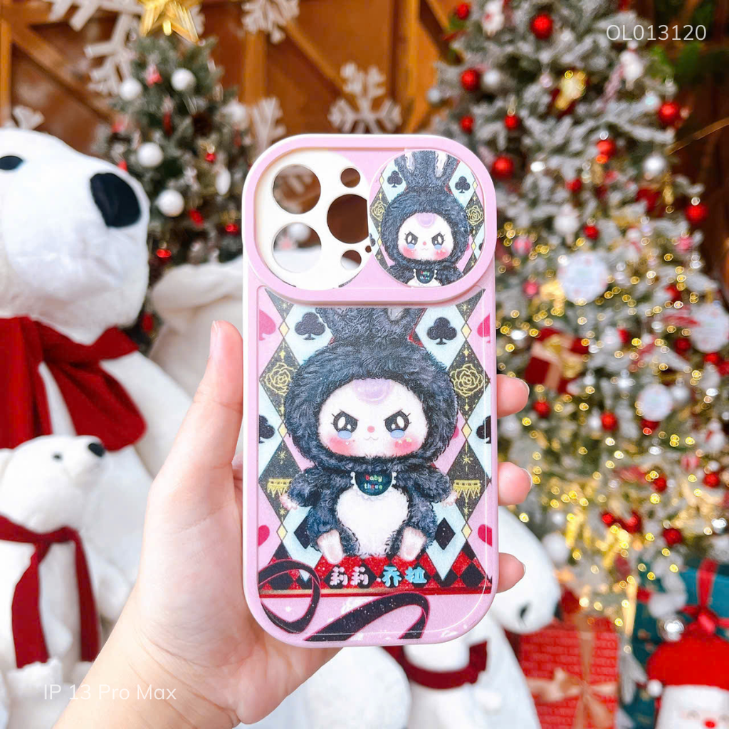 Ốp IP 13 Pro Max dẻo Baby Three đen trượt camera