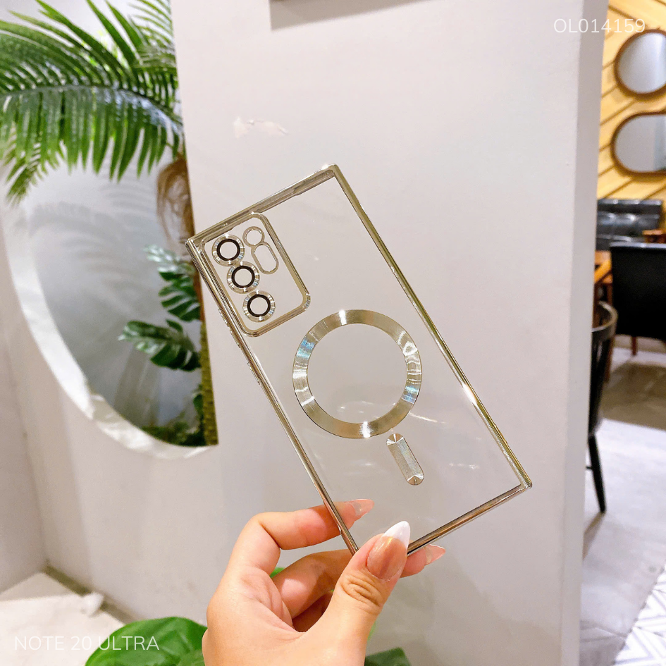 Ốp SS Note 20 Ultra lưng trong Magsafe viền xi màu