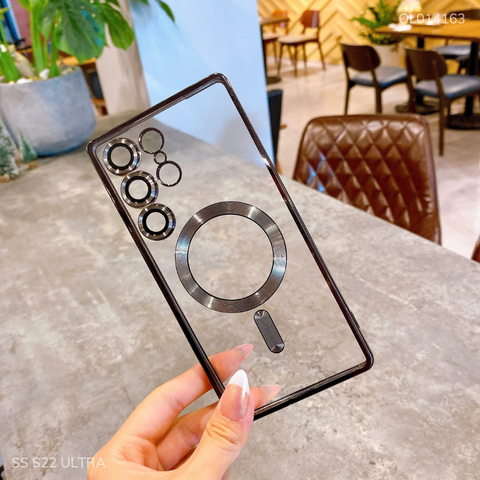 Ốp SS S22 Ultra lưng trong Magsafe viền xi màu