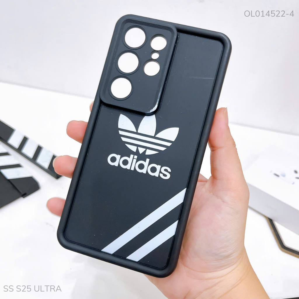 Ốp SS S25 Ultra dẻo đen logo Adidas trắng