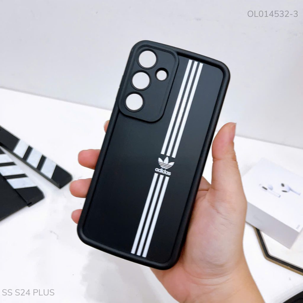 Ốp SS S24 Plus dẻo đen logo Adidas sọc dọc