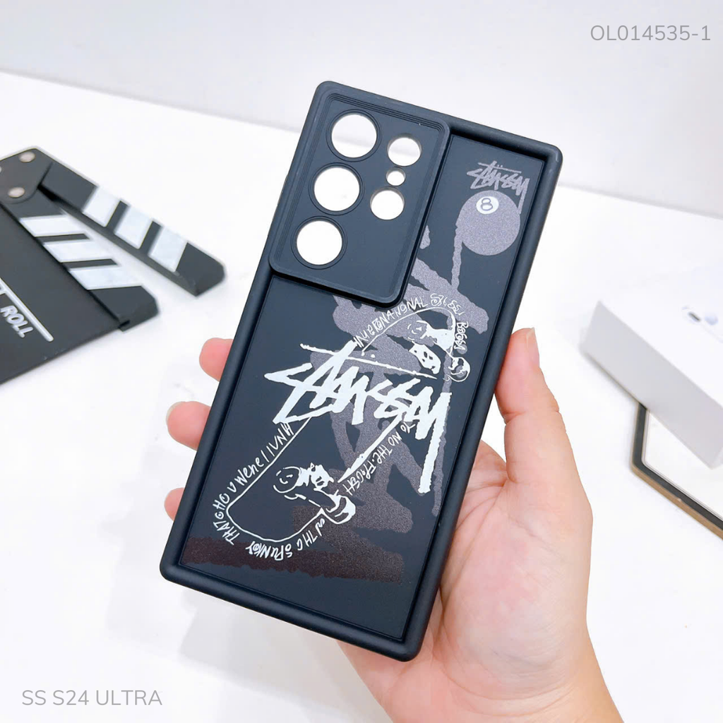 Ốp SS S24 Ultra dẻo đen Stussy