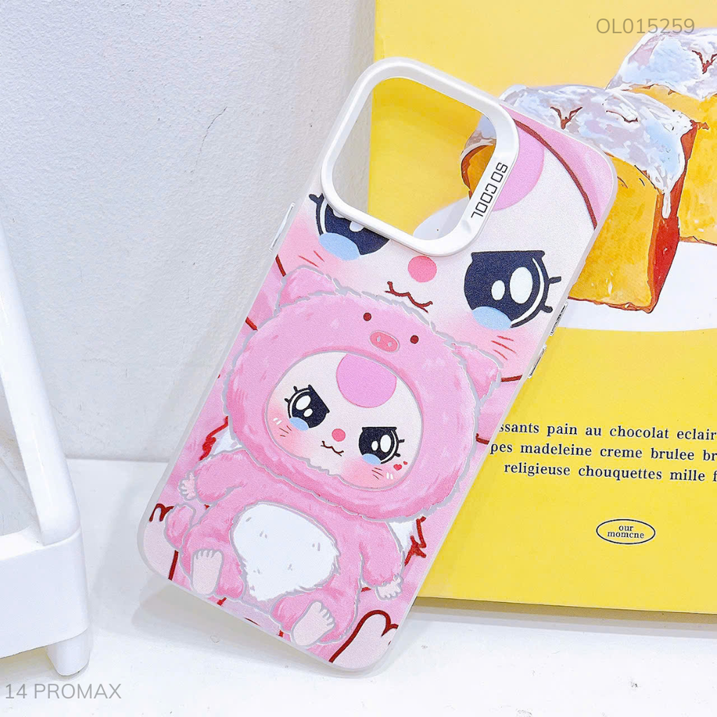 Ốp IP 14 Pro Max tráng bạc viền nhám in BB3 hồng