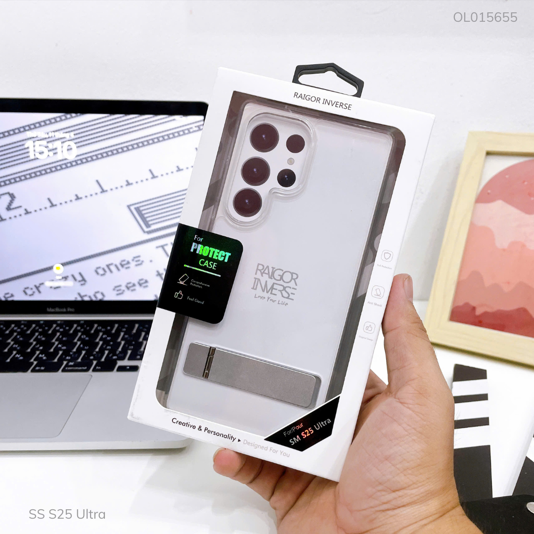 Ốp SS S25 Ultra Raigor lưng trong kèm giá đỡ