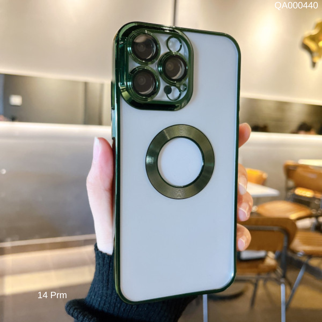 Ốp IP 14 Pro Max dẻo trong viền xi khoét táo