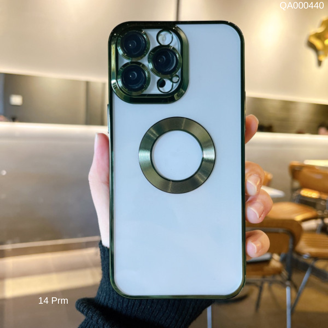 Ốp IP 14 Pro Max dẻo trong viền xi khoét táo