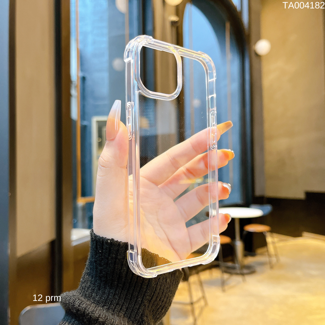 Ốp IP 12 Pro Max chống sốc lưng kính trong TỐT**
