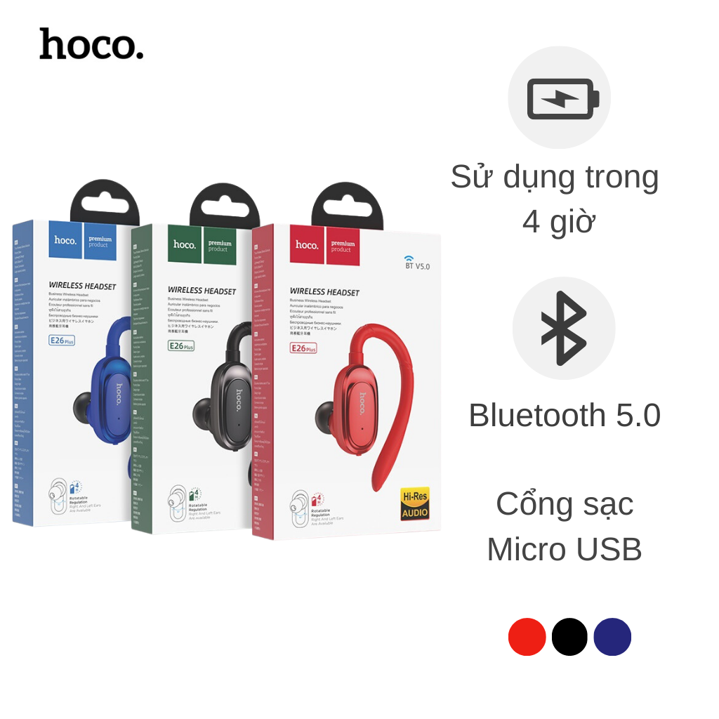 **Tai nghe bluetooth Hoco E26 Plus