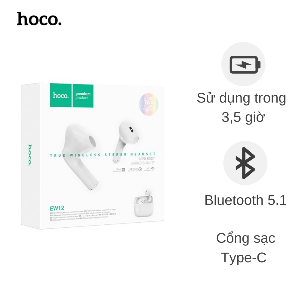 **Tai nghe Bluetooth Hoco EW12