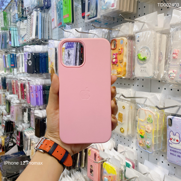 Ốp IP 12 Pro Max Da logo táo