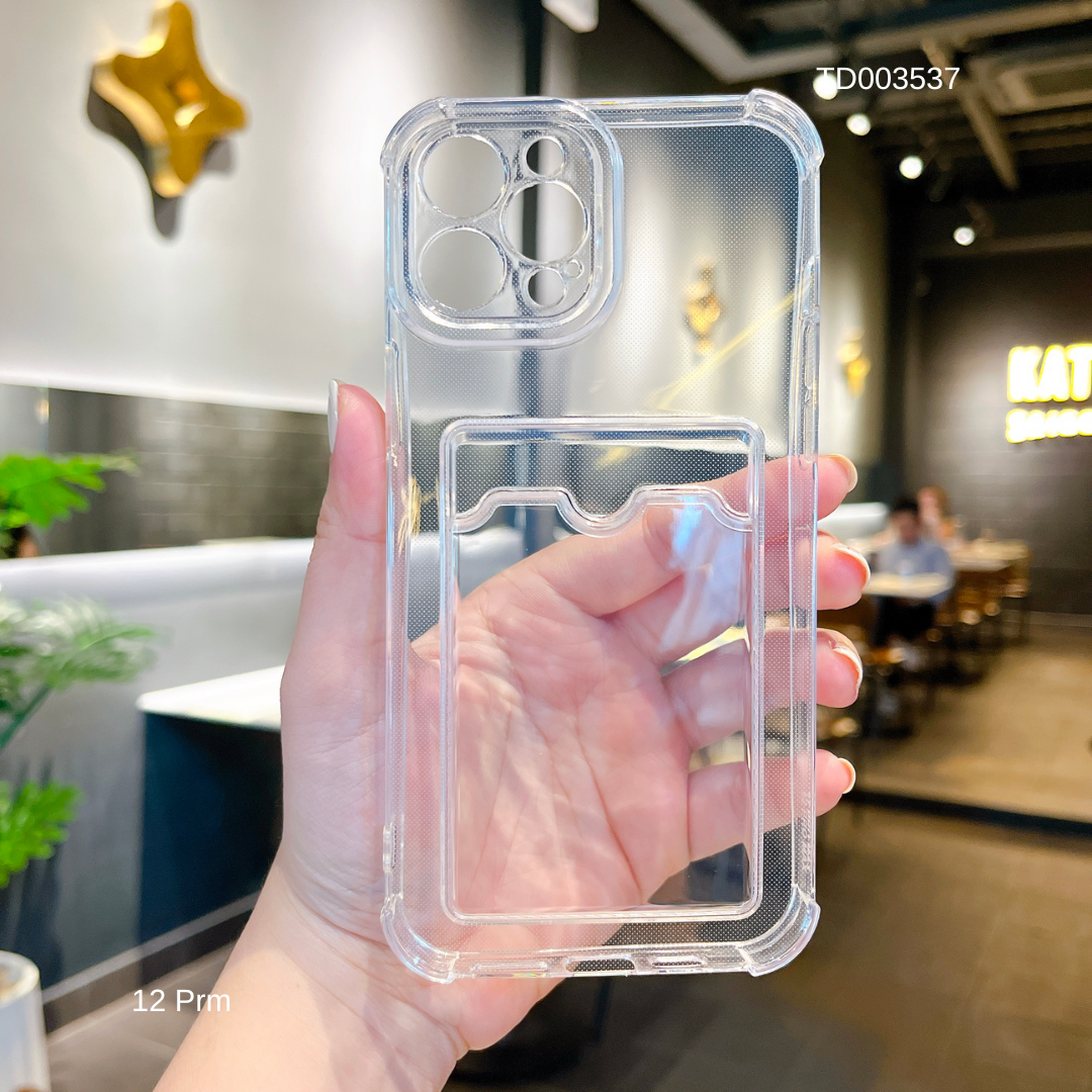 **Ốp IP 12 Pro Max dẻo trong kèm ví card