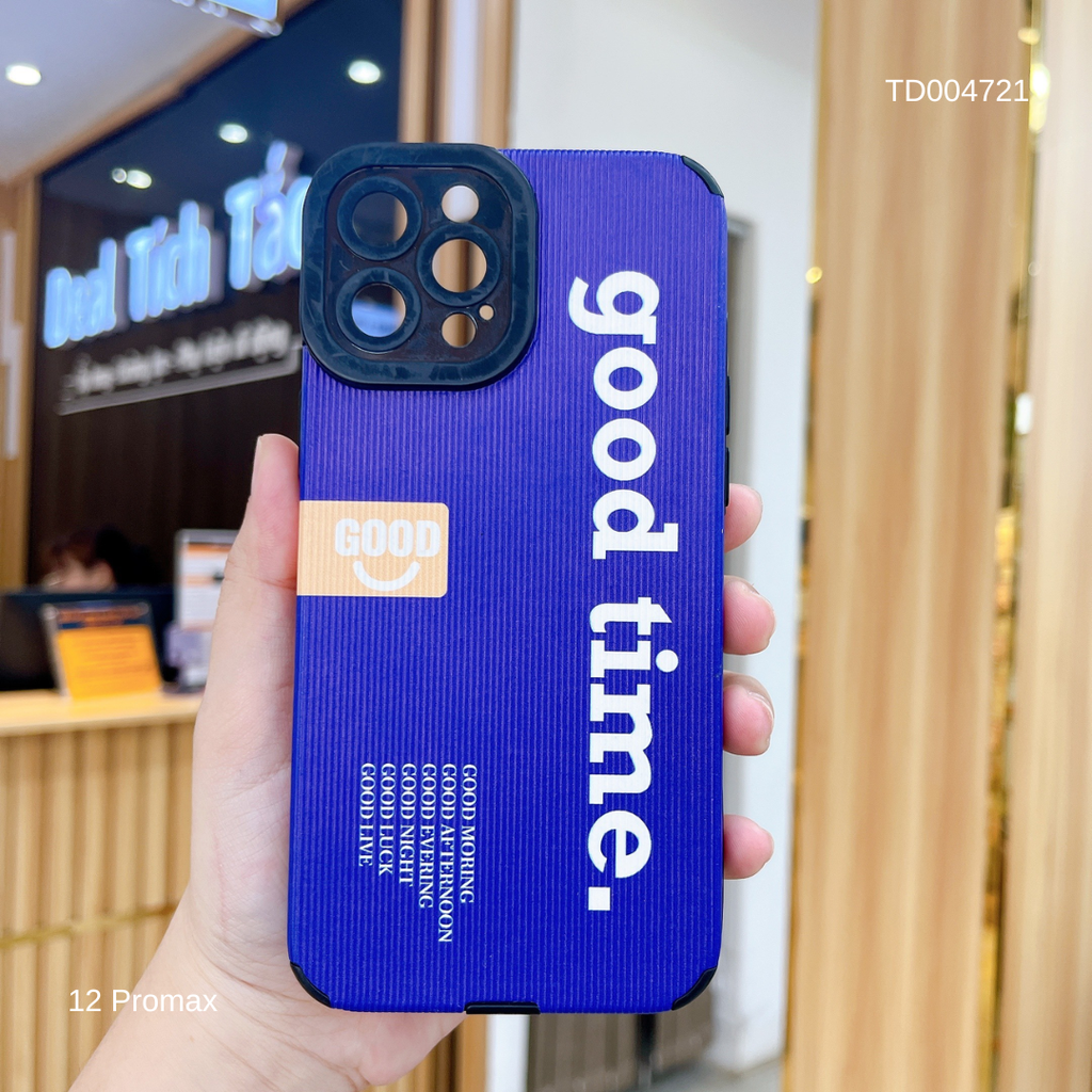 Ốp IP 12 Pro Max Good Time vân vali bảo vệ camera