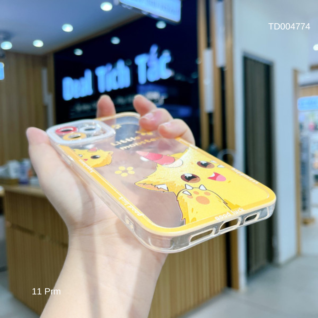 Ốp IP 11 Pro Max dẻo trong Little Monsters Thú 1 sừng vàng