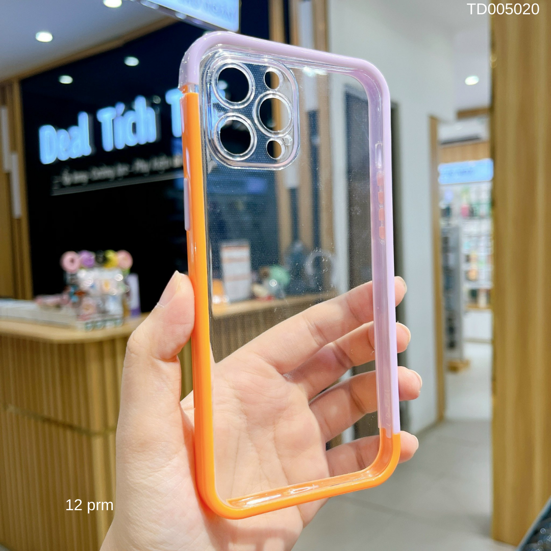 **Ốp IP 12 Pro Max dẻo trong viền rời phối nhiều màu