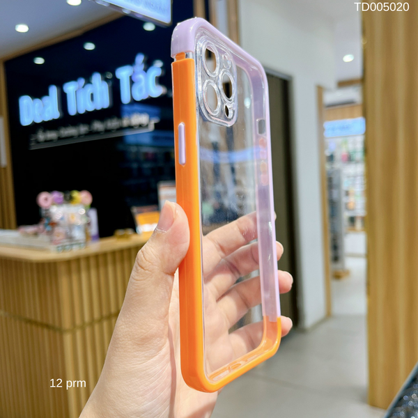 **Ốp IP 12 Pro Max dẻo trong viền rời phối nhiều màu