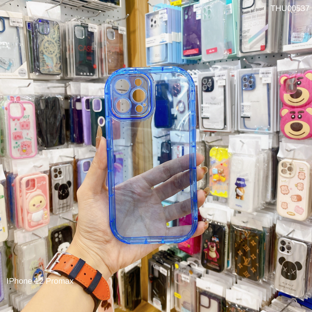 ỐP IP 12 Pro Max lưng trong nhiều màu góc bo tròn chống sốc
