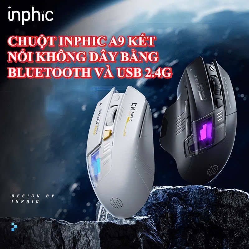 Chuột không dây + BT Inphic A9 2025