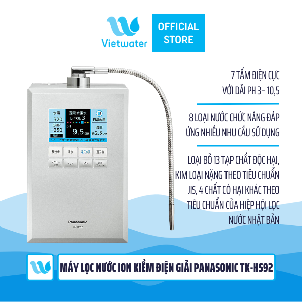 Máy lọc nước ion kiềm điện giải Panasonic TK-HS92 – Thiết bị lọc Vietwater