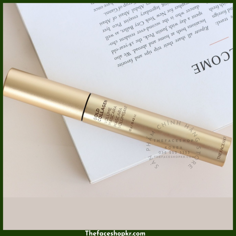 Mascara dưỡng mi làm dài dày và cong mi TheFaceShop GOLD COLLAGEN – The Face Shop