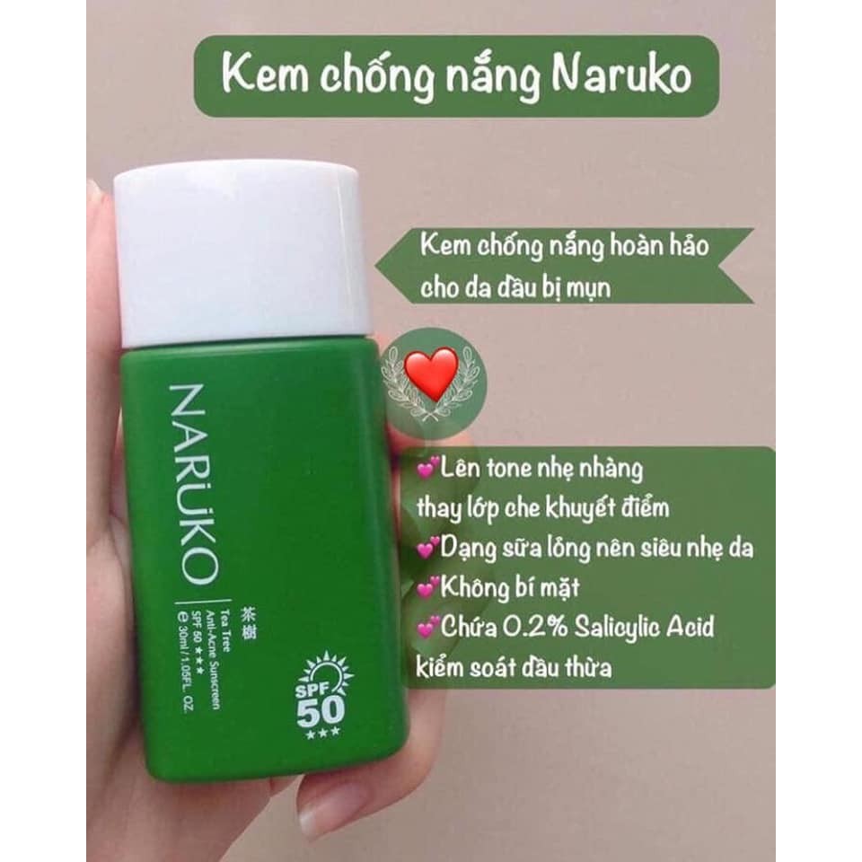 Naruko Tea Tree Anti-Acne Sunscreen SPF50/PA+++ 30ml – KIM MAMA