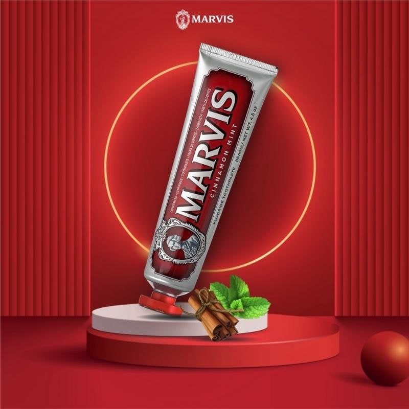 Kem đánh trắng răng Marvis Tooth-Paste 85ml #Cinnamon Mint – KIM MAMA