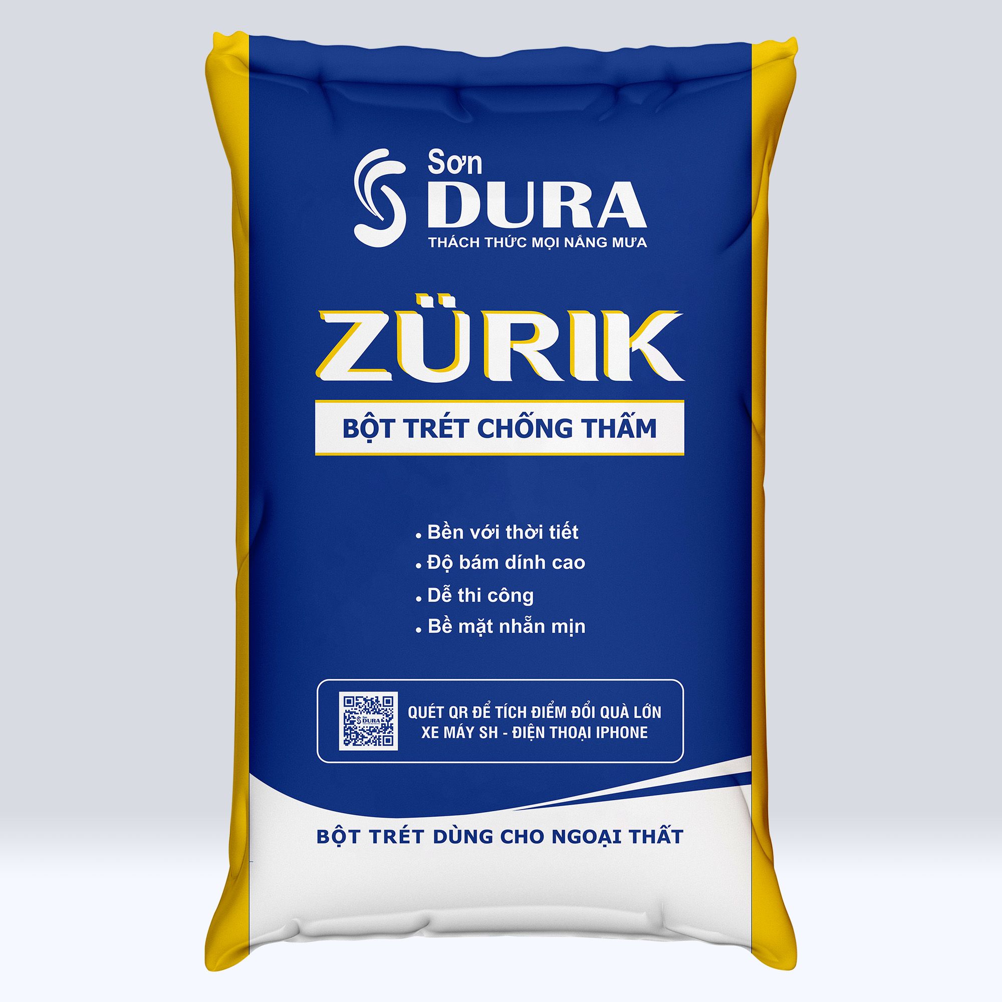 Bột trét ngoại thất Chống Thấm Zurik 40KG – Trang trí nội thất Lâm ...