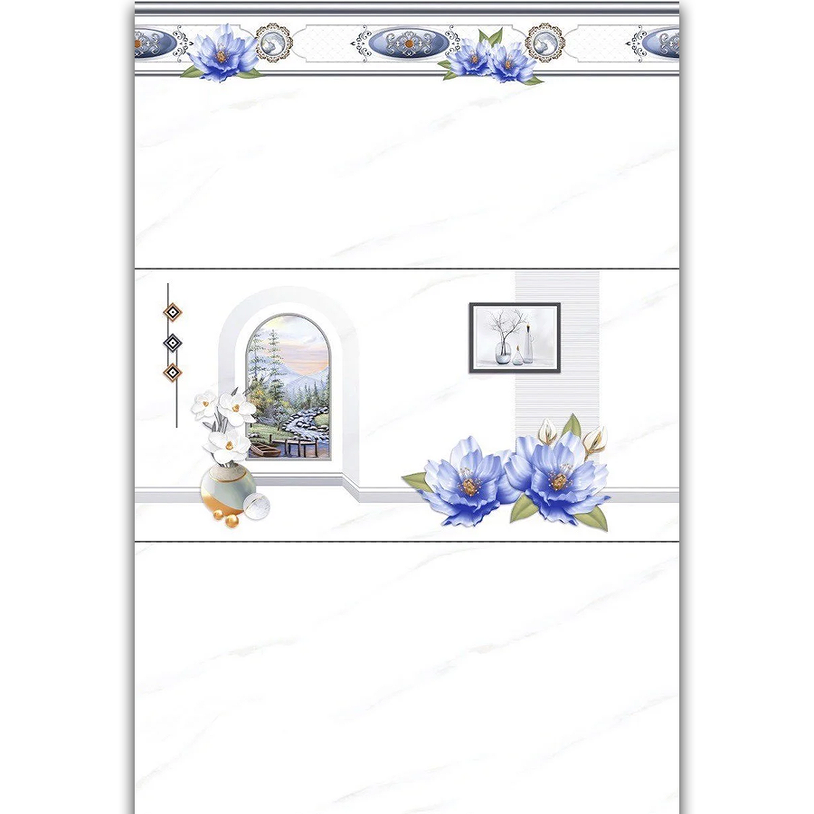 Gạch ốp tường men bóng trắng trơn điểm hoa tím N-GFDG- 30x60 – Trang ...