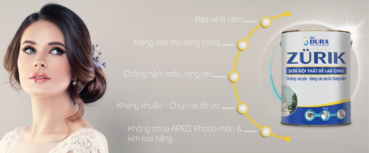 Zurik 2IN1 - Sơn Chống Bám Bẩn không cần lót, Lau chùi vết bẩn, Chống ...