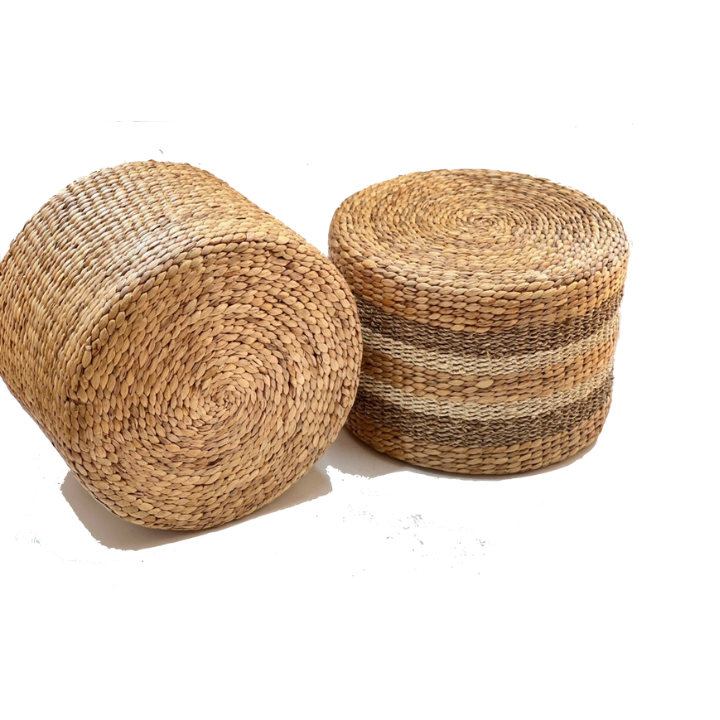 Round Water Hyacinth Ottoman HaVi Craft