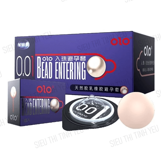 Bao cao su OLO 0.01 Bead Entering siêu mỏng và có bi ngọc trai 3cm