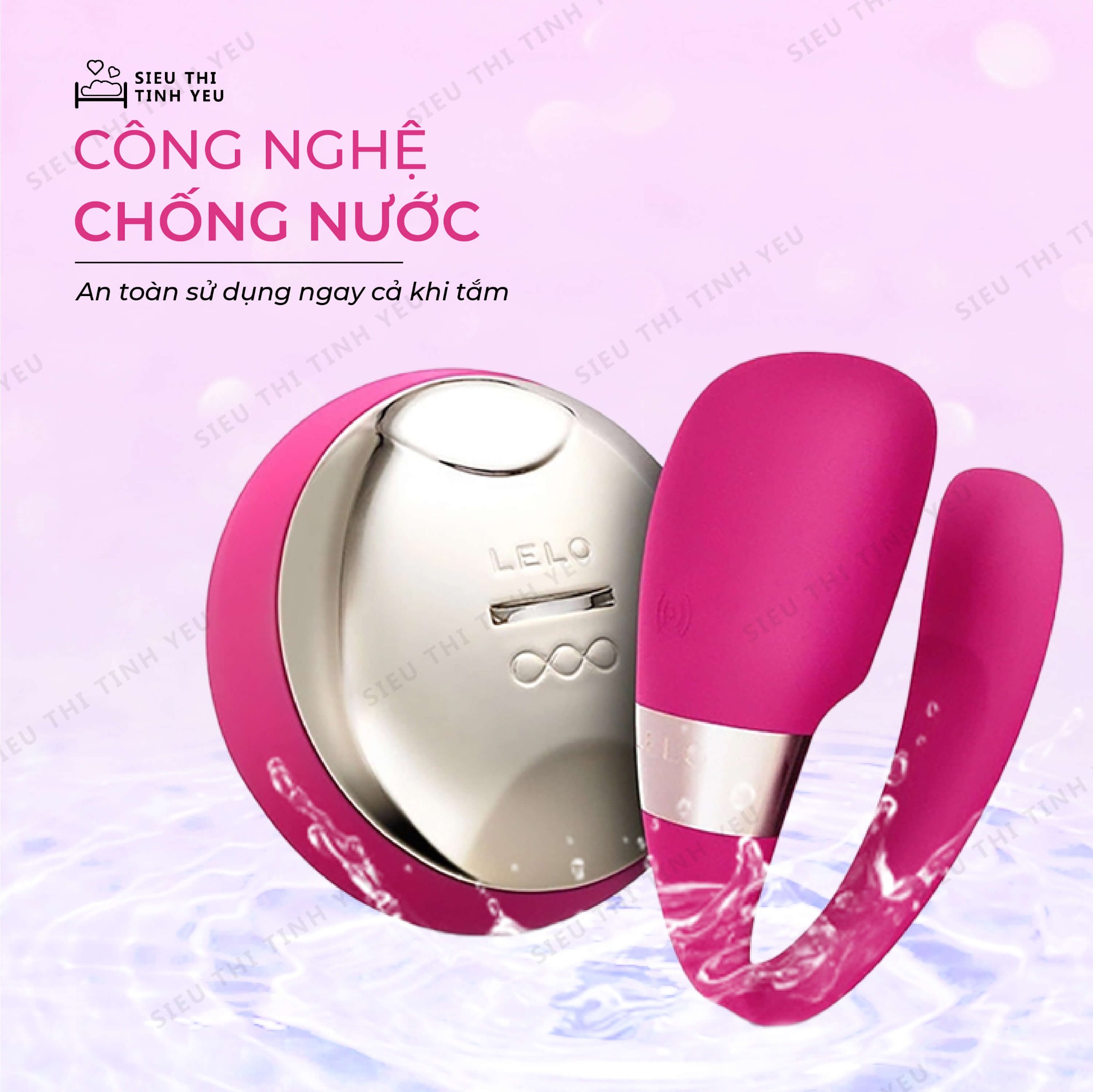Trứng rung LeLo Tiani 3 điều khiển từ xa 8 chế độ rung pin sạc màu hồn
