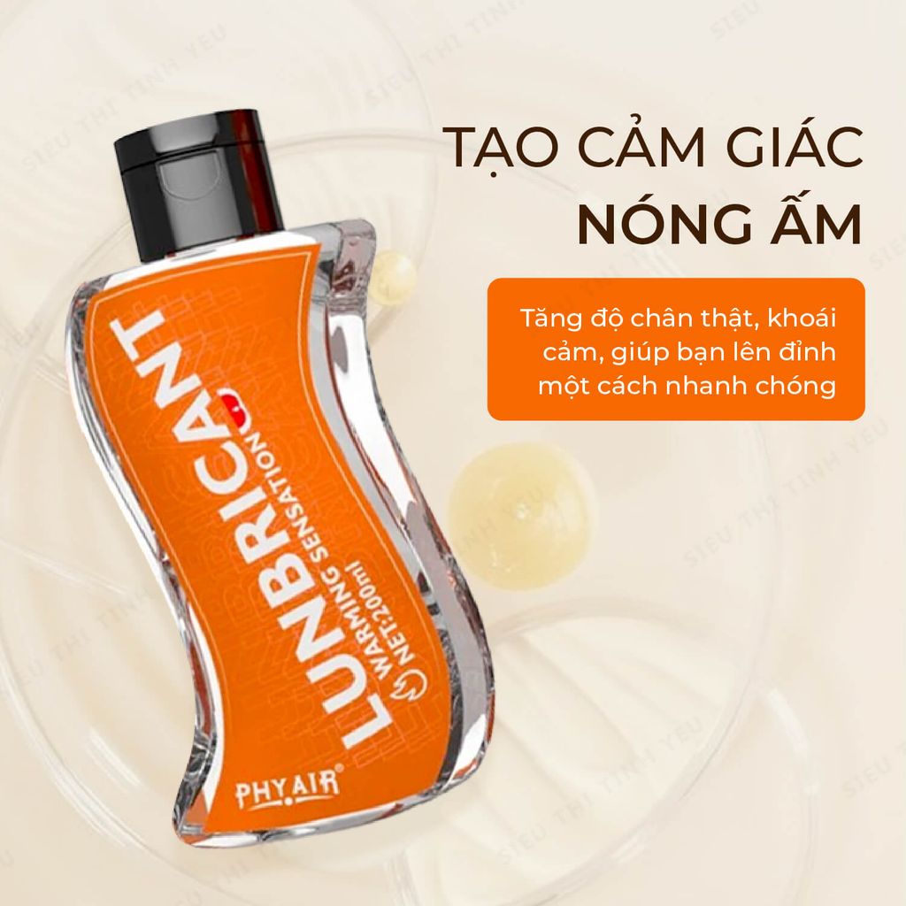 Gel bôi trơn Phyair Warming Sensation nóng ấm chai 200ml