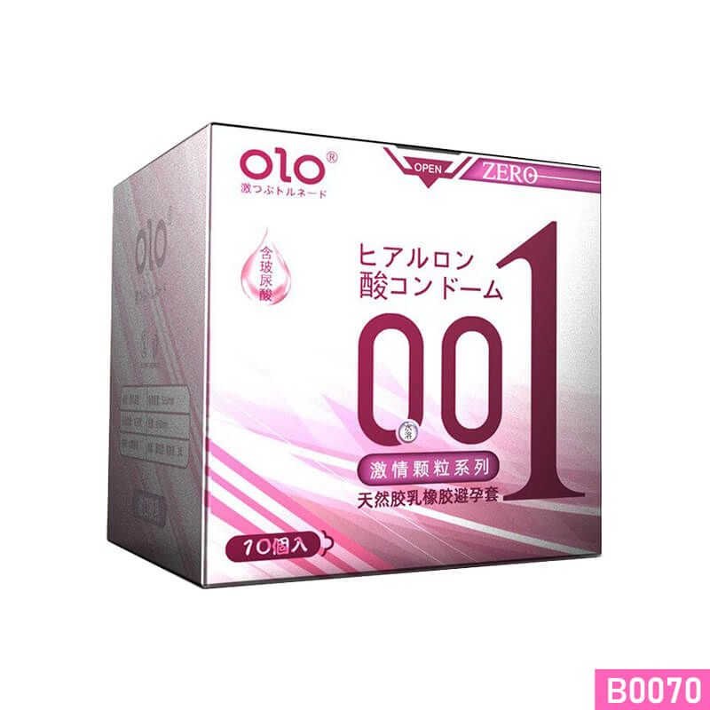 Bao cao su OLO 0.01 Zero Hồng siêu mỏng có hạt nhiều gel bôi trơn