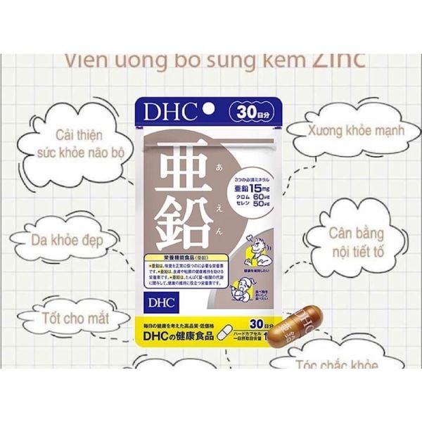 Viên Uống Kẽm DHC Zinc Cải Thiện Mụn Tăng Cường Sức Khoẻ Nhật BảnViên Uống Kẽm DHC Zinc Cải ...