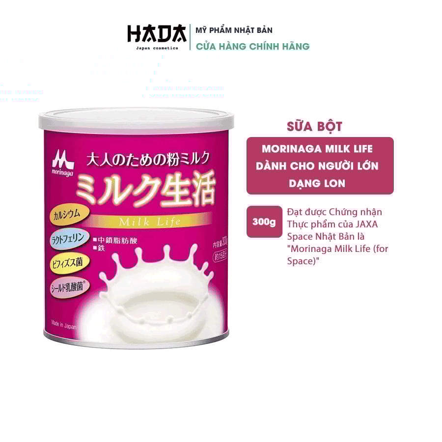 Sữa bột dinh dưỡng dành cho người lớn Morinaga Milk Life 300gSữa bột dinh dưỡng dành cho người ...
