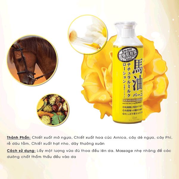 Sữa dưỡng thể cấp ẩm toàn thân dầu Ngựa Loshi Moisture Skin Lotion ...