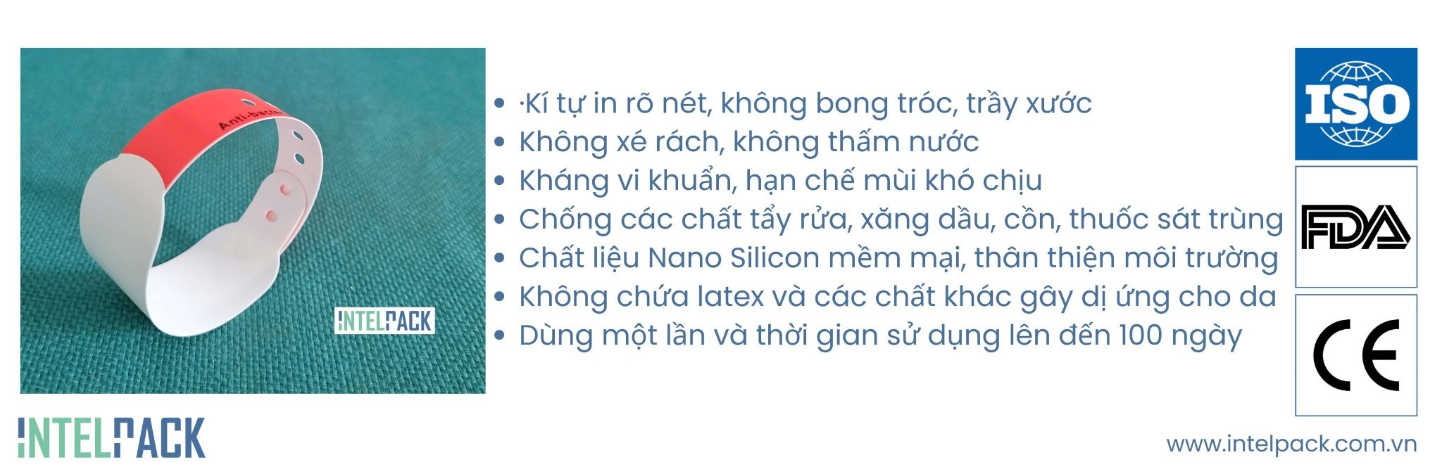 Vòng tay y tế in nhiệt trực tiếp – INTELPACK