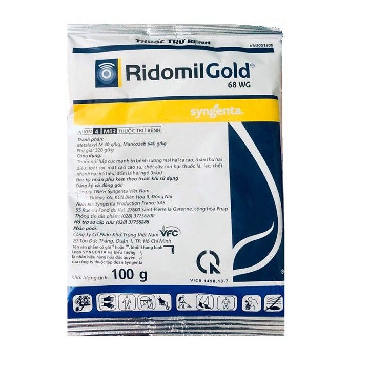 Thuốc Trừ Bệnh Ridomil Gold 68WG gói 100g-Vtnn Công Danh 1 – Vật tư ...
