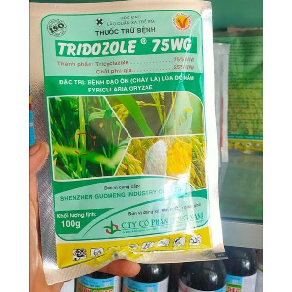 TRIDOZOLE 75WG 100gr đặc trị nấm bệnh đạo ôn, cháy lá, đóm lá cây trồn ...