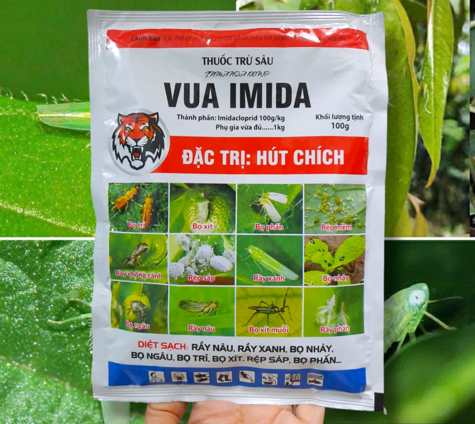 Thuốc trừ sâu VUA IMIDA gói 100g (Imidacloprid 100g/kg) Diệt sạch rầy ...