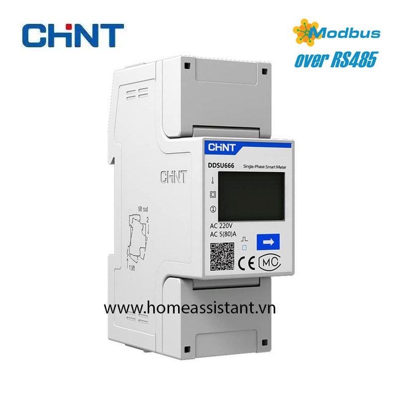 Công tơ điện tử RS485 Modbus CHINT đồng hồ đo điện 1 pha DDSU666 ...